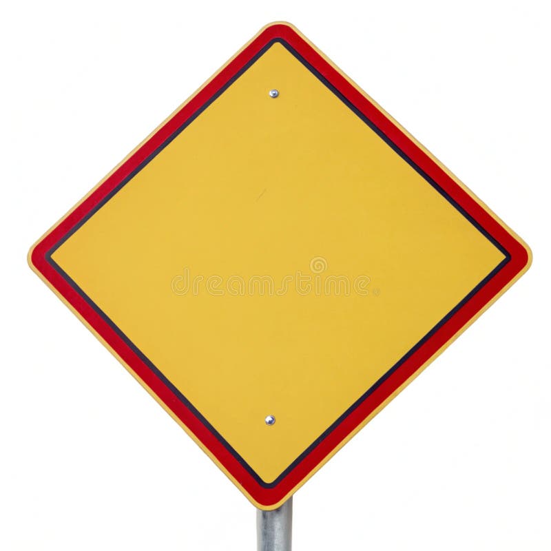 Blank Generic Caution Sign Isolated on White Background Stock ...