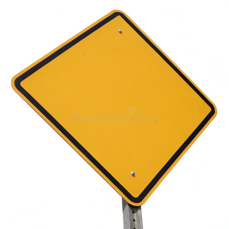 Blank Generic Caution Sign Isolated on White Background Stock ...