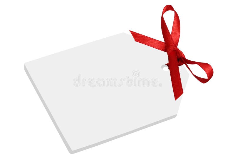 Blank Gift or Price Tag with Bow Stock Image - Image of surprise ...