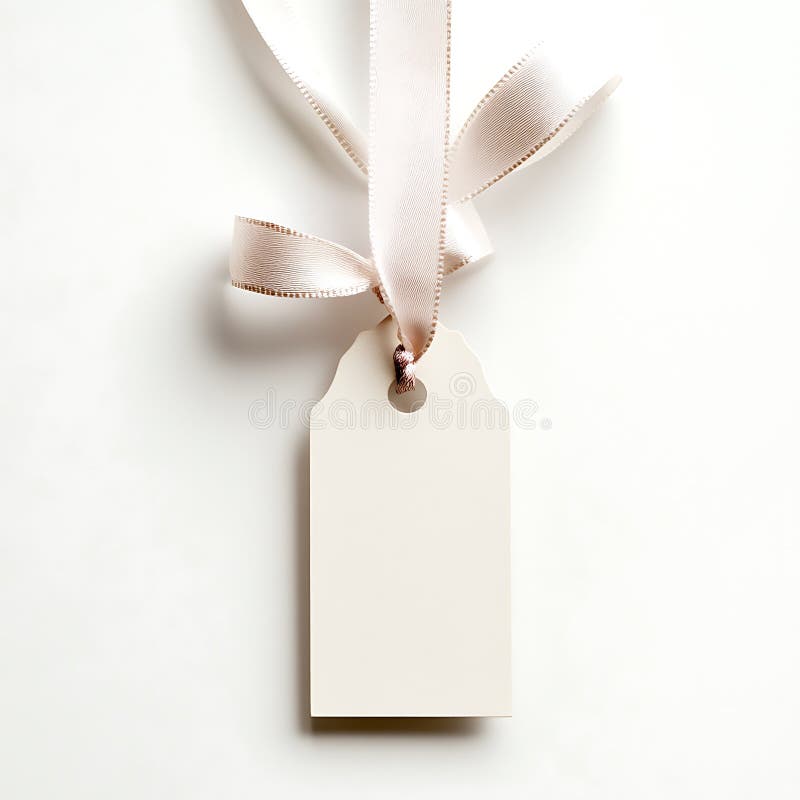 Blank Gift Tag Delicate Beige Ribbon Stock Photos - Free & Royalty-Free ...
