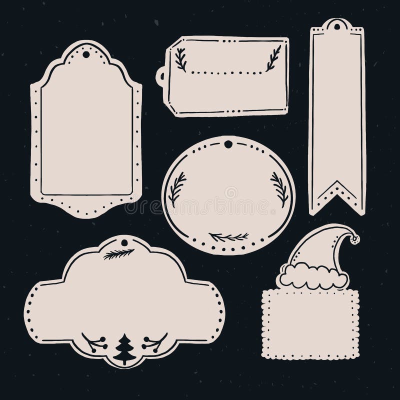 Blank Gift Tags Template. Different Shapes of Paper Labels for ...