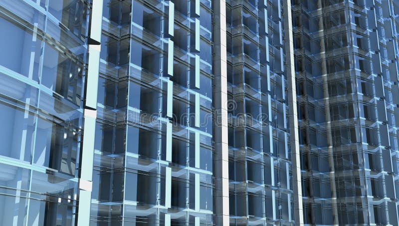 Blank Glass Facade of Office Building Stock Photo - Image of business ...