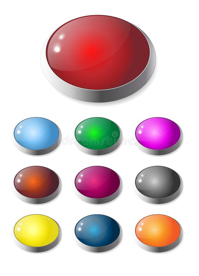 Blank, glass web buttons stock vector. Illustration of blue - 12164919