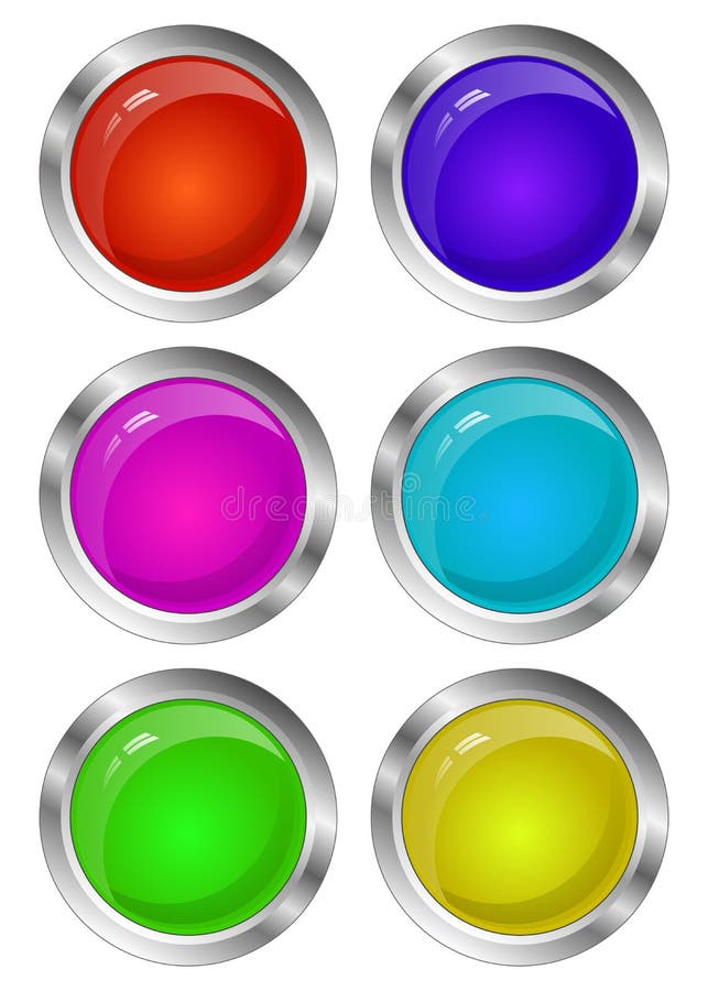 Blank Glossy Round 3D Button Set. Collection Stock Illustration ...
