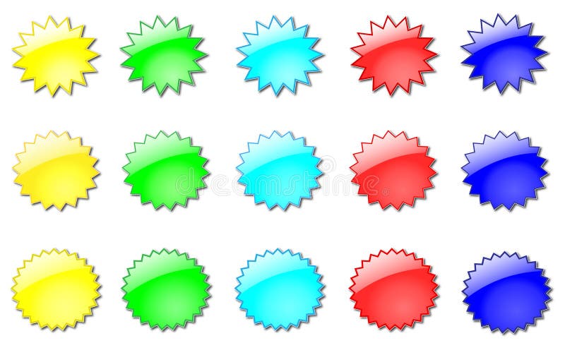 Blank glossy star icons stock vector. Illustration of bubbles - 11403106