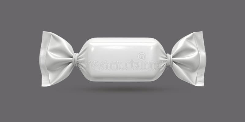 A Blank Glossy White Candy Pack Mockup Stock Illustration ...