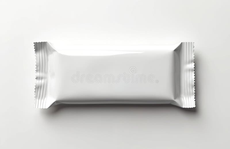 Blank glossy white chocolate bar packaging mockup isolated on white ...