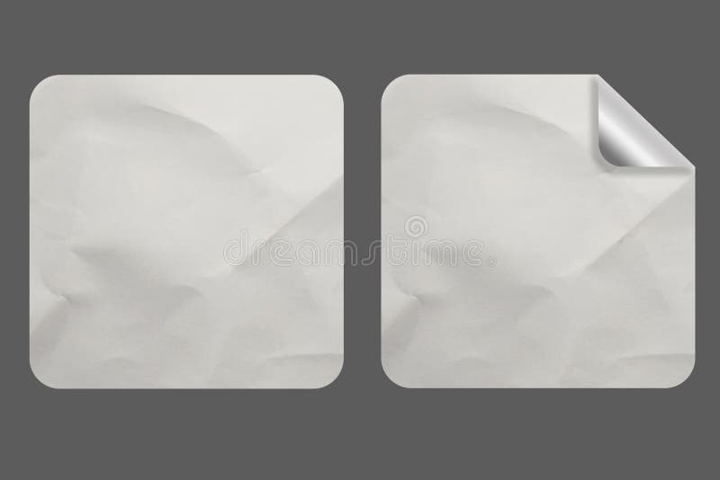 Blank Glued Paper Sticker Tag Label Texture Set Stock Illustration ...