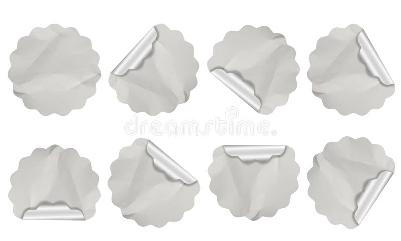 Blank Glued Paper Sticker Tag Label Texture Set Stock Illustration ...