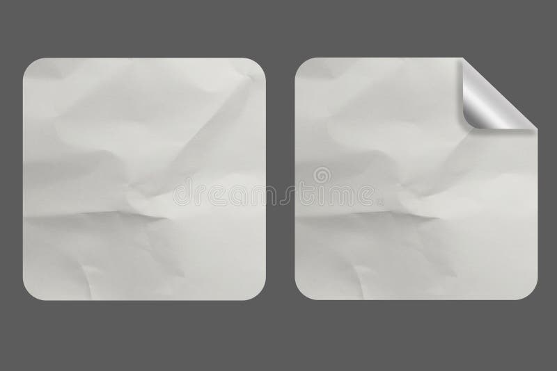 Blank Glued Paper Sticker Tag Label Texture Set Stock Illustration ...