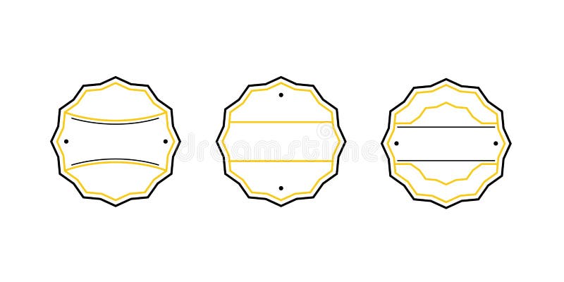 Blank Gold and Black Collection of Retro Stickers Outline Design Stock ...