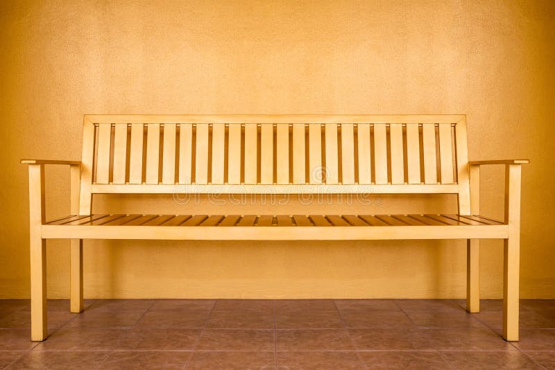 The Blank Gold Color Bench in Golden Room Stock Image - Image of metal ...