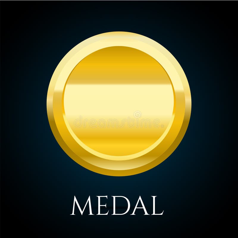 Blank Gold Medal Token, Vector Illustration of Award Stock Vector ...