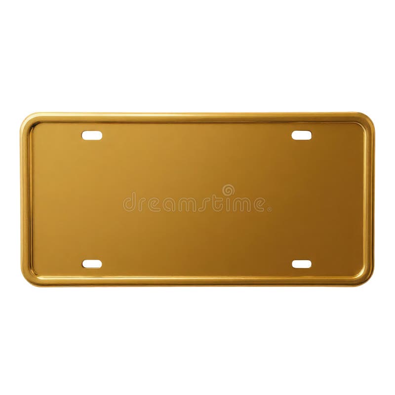 Blank Gold Metallic License Plate Template Stock Illustration ...