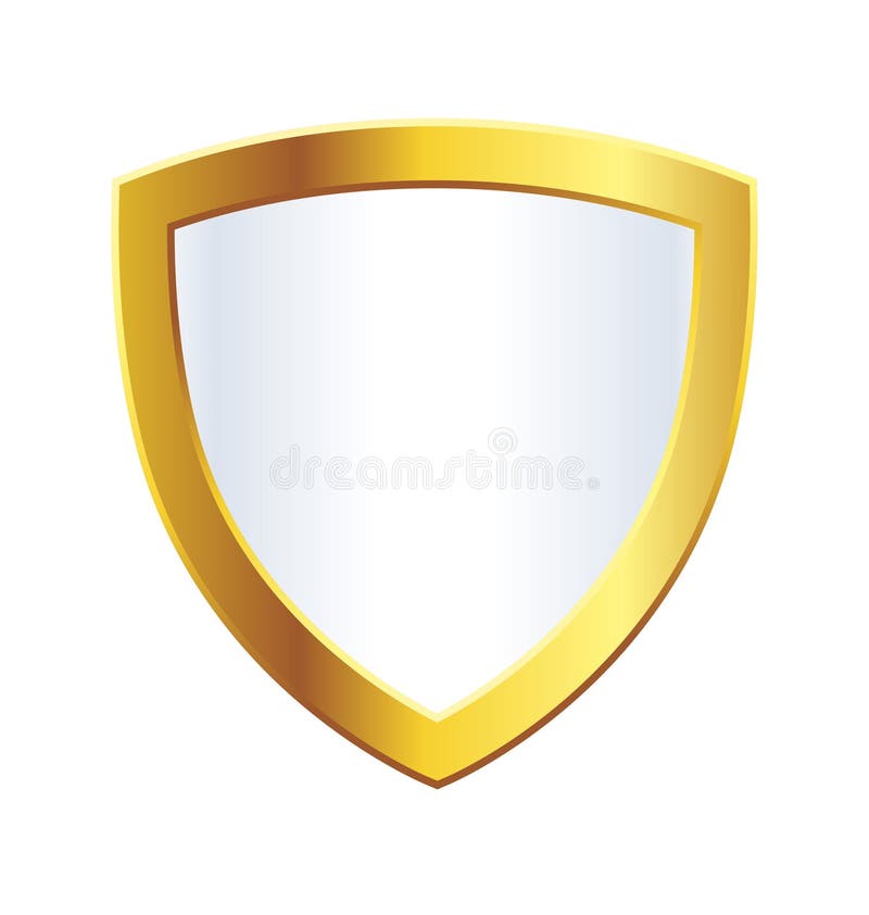 Blank Gold and White Shield for Selling Points Stock Vector ...