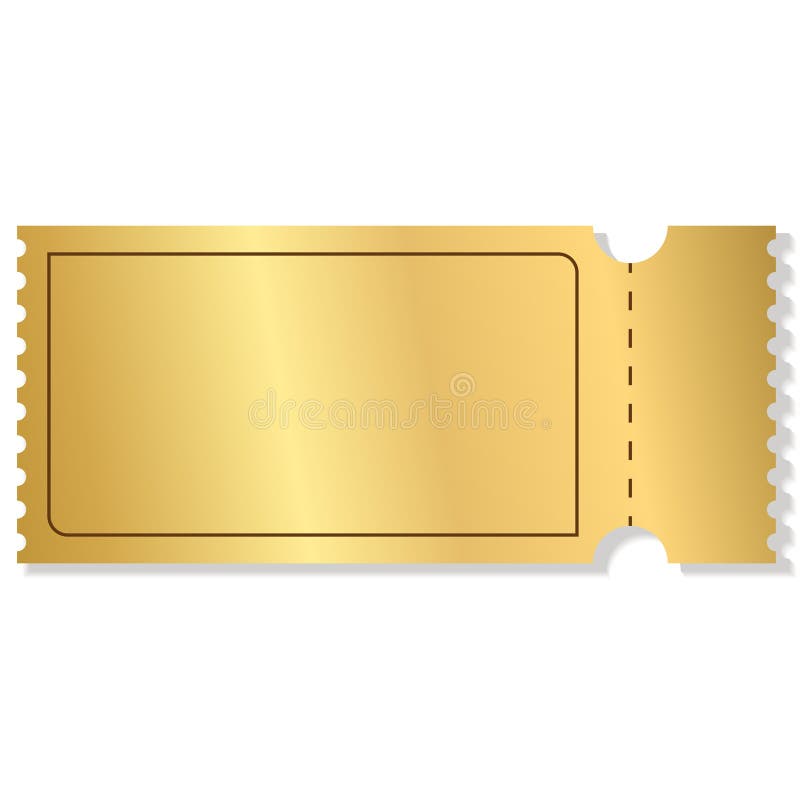 Blank Golden Coupon or Ticket. Golden Sticker Stock Vector ...