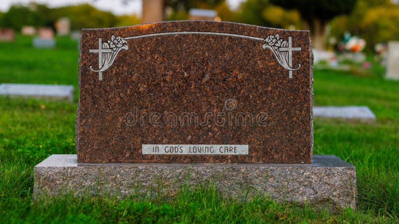 Blank Granite Headstone in a Graveyard Stock Photo - Image of grave ...