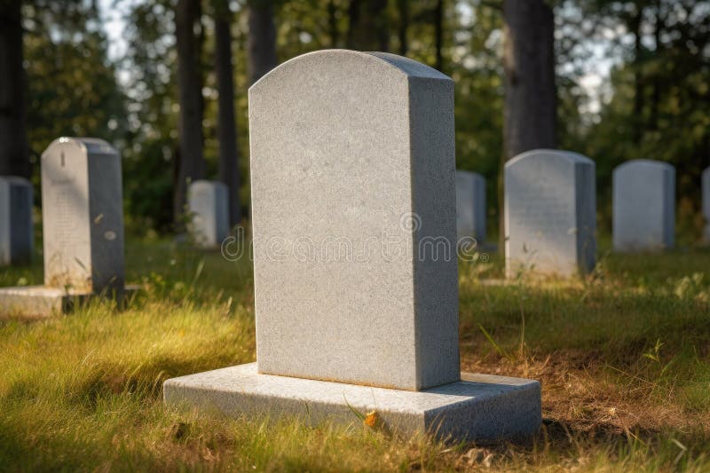 Blank Gravestone in the Cemetery in the Shade of Trees. Generative AI ...