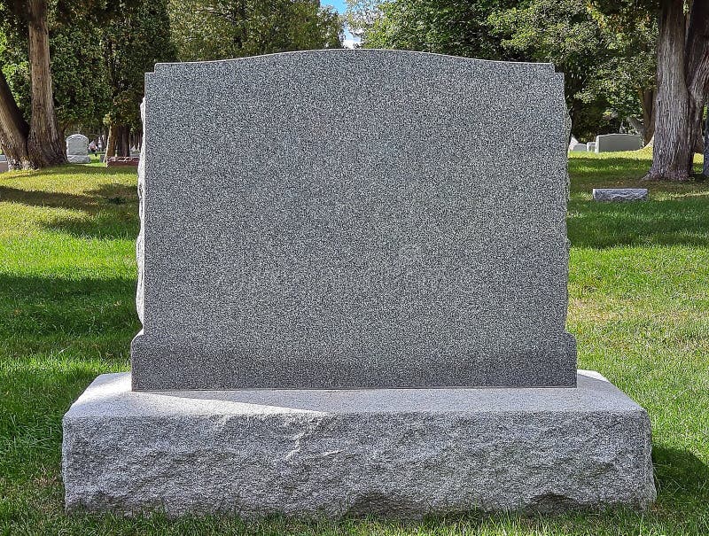 Blank Gray Granite Tombstone Stock Image - Image of tombstone, granite ...
