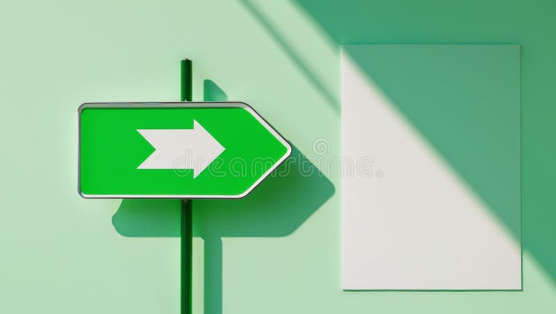 Blank Green Arrow Road Sign Pointing Right with Copy Space Area. Stock ...