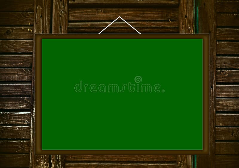 Blank Green Board On Wooden Background Stock Illustration ...