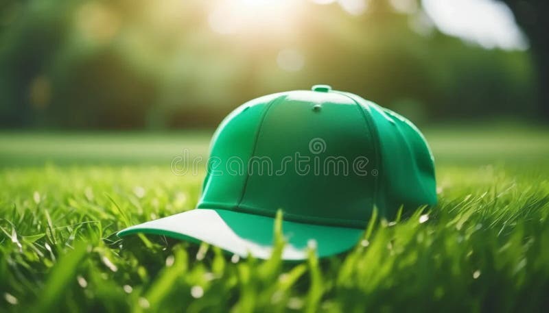 Green cap on the grass stock illustration. Illustration of industry ...