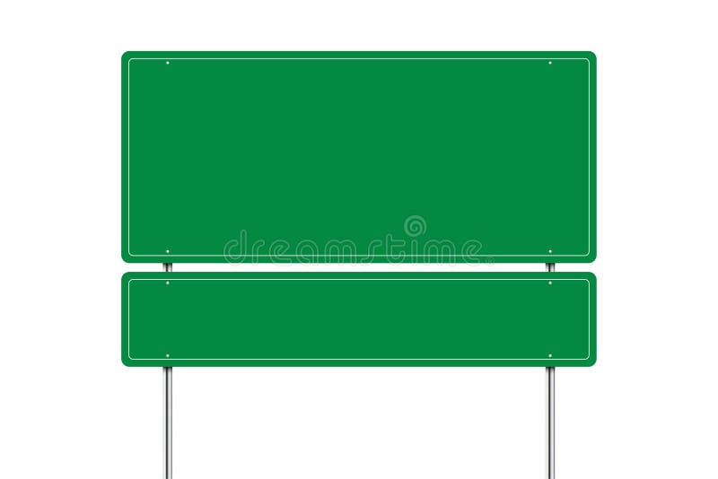 Blank Green Freeway Signs Isolated Stock Vector - Illustration of ...