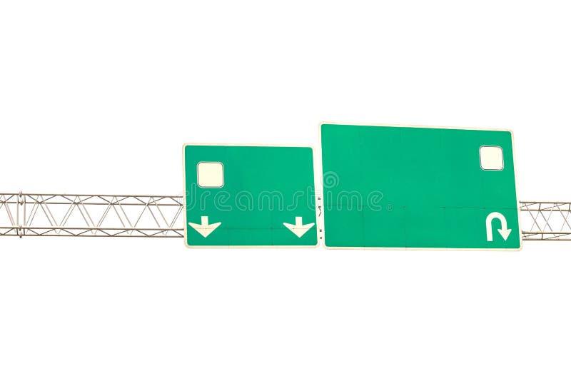 Blank Green Highway Road Sign on White Background Stock Image - Image ...