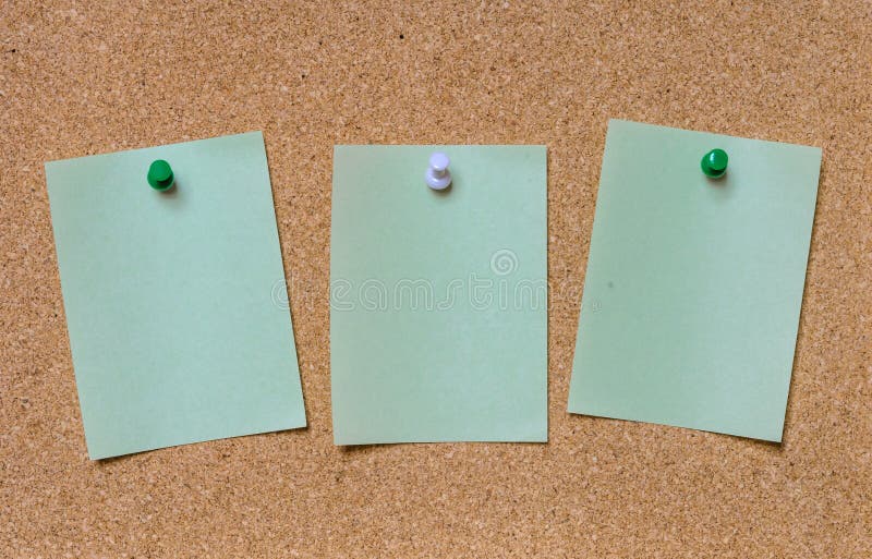 Blank Green Note Pinned On Cork Board Stock Image - Image of ...