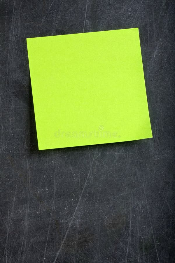Blank Green Postit Post-it Blackboard Stock Image - Image of memo ...