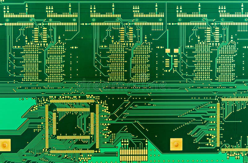 Blank Green Printed Circuit Board (PCB) Stock Photo - Image of contacts ...