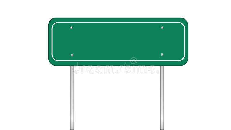 Blank Green Rectangle Road Sign Stock Illustration - Illustration of ...