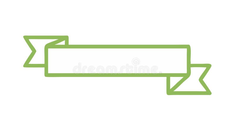 Blank Green Ribbon Banner Icon for Text and Design Elements, Vector ...