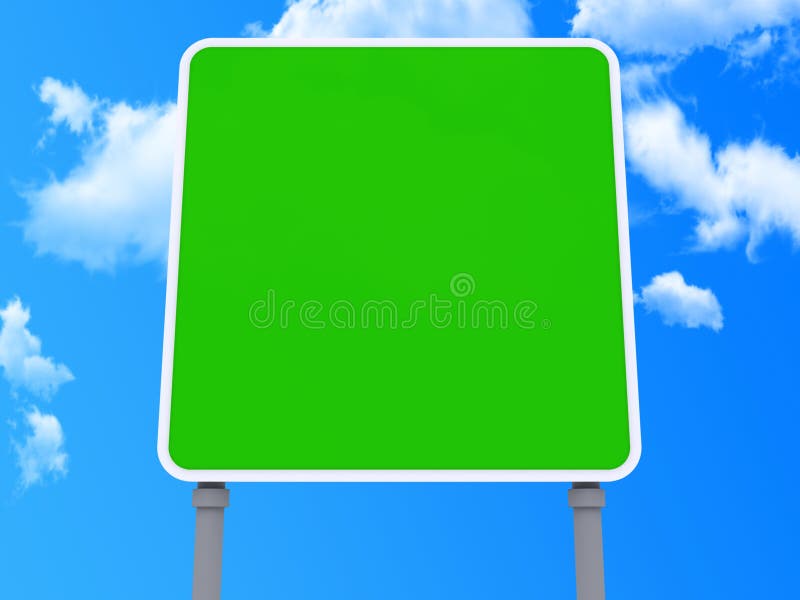 Cartoon Character Holidng a Large Blank Sign Stock Illustration ...
