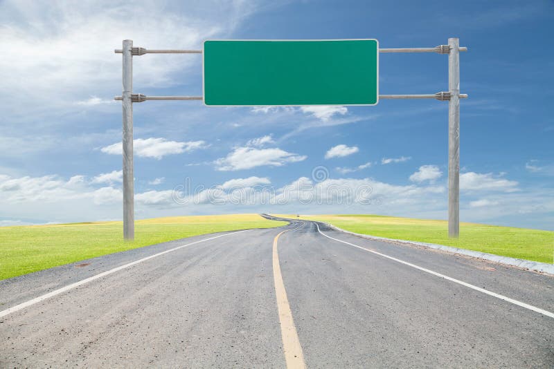 Blank Green Road-sign for Your Advertisement with Space for Tex Stock ...