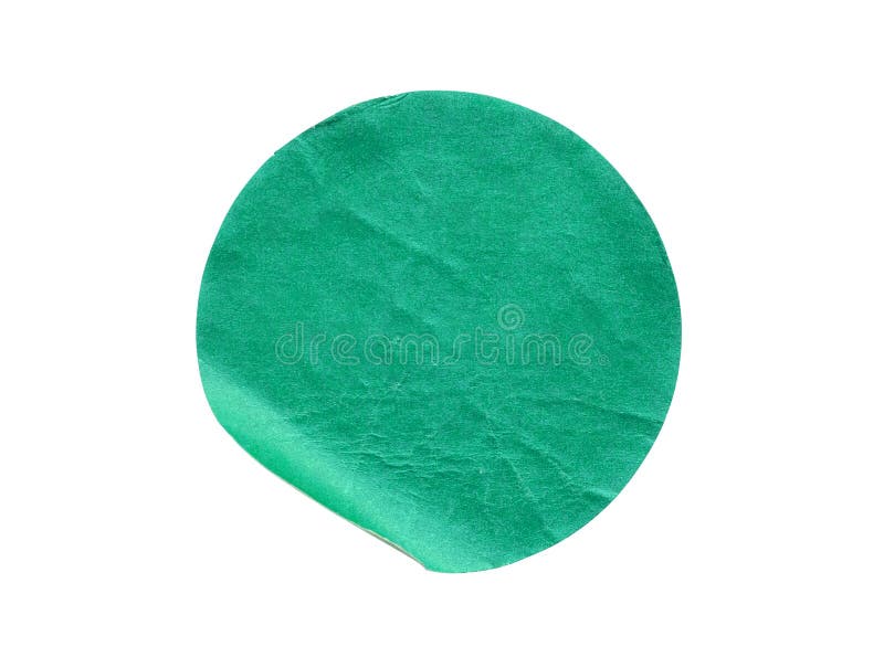 Blank Green Round Adhesive Paper Sticker Label Isolated on White Stock ...