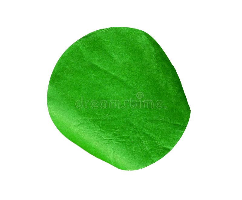 Blank Green Round Adhesive Paper Sticker Label Isolated on White Stock ...