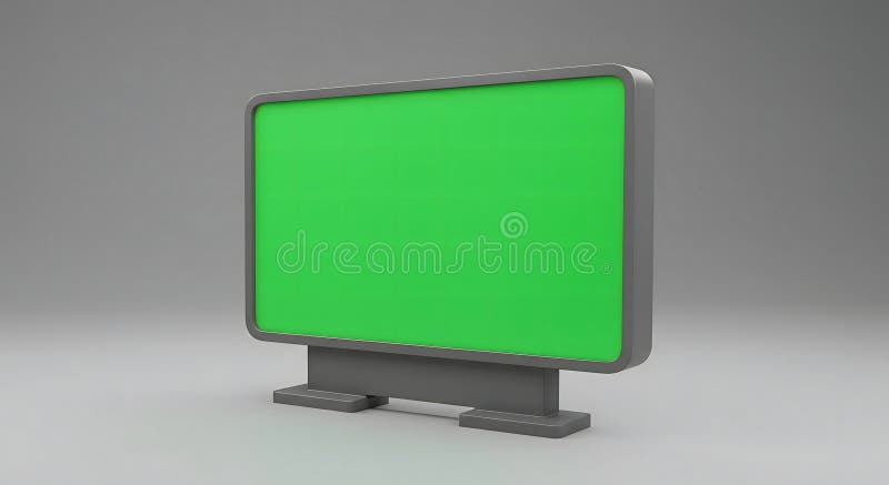 Blank Green Screen Billboard Mockup for Advertising Stock Illustration ...