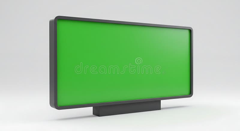 Blank Green Screen Mockup for Advertising or Product Placement Display ...