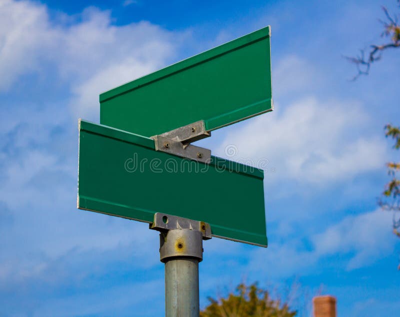 Blank green signs stock photo. Image of copy, blue, blank - 35850010