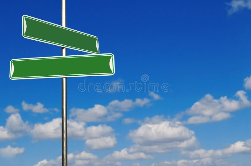 Blank Street Signs Intersection