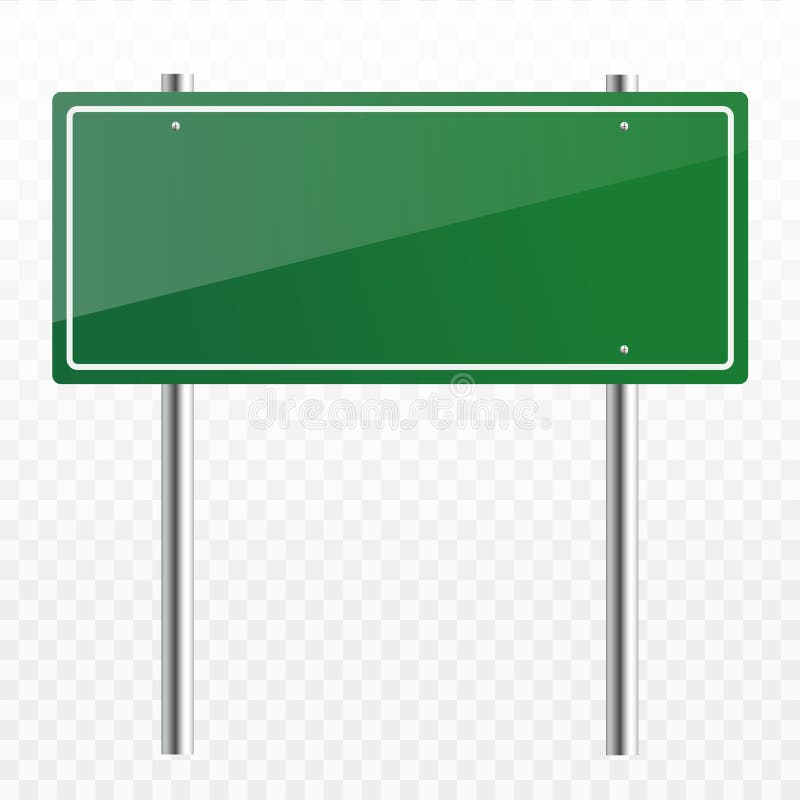 Blank Green Traffic Road Sign Stock Vector - Illustration of guide ...