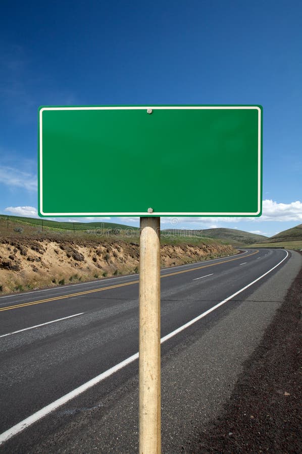 Blank green traffic sign stock photo. Image of road, sign - 13282756