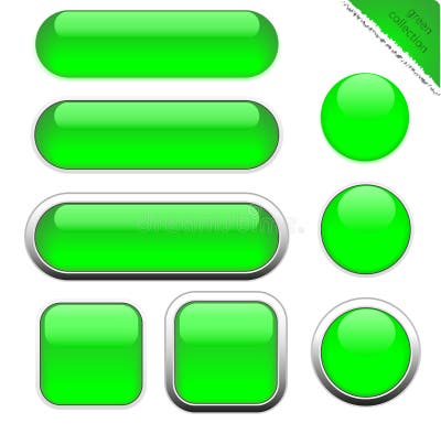 Blank green web buttons stock vector. Illustration of shadow - 37150441