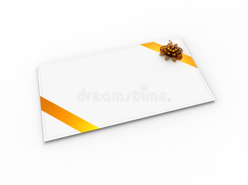 Blank Greeting Card with Red Ribbon Stock Illustration - Illustration ...