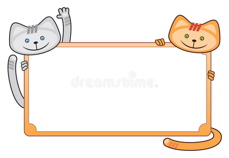 Blank Greeting Card with Cats, Illustration Stock Illustration ...
