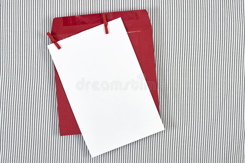 Blank Greeting Card, Flyer or Invitation Card Mockup with Red Peg ...