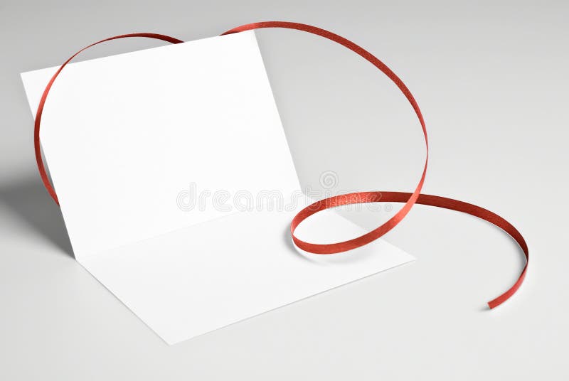 Blank Greeting or Thank You Card with Red Frame Over Envelope Stock ...