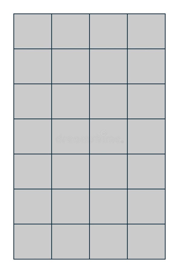 Blank Grid Layout with 4 X 7 Squares for Design, Planning Stock ...