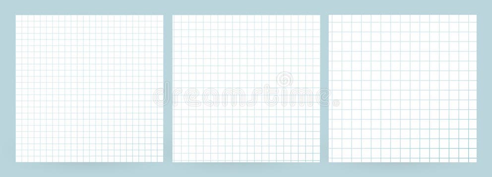 Blank Grid Paper Background Set with Blue Lines for Math, School, Notes ...